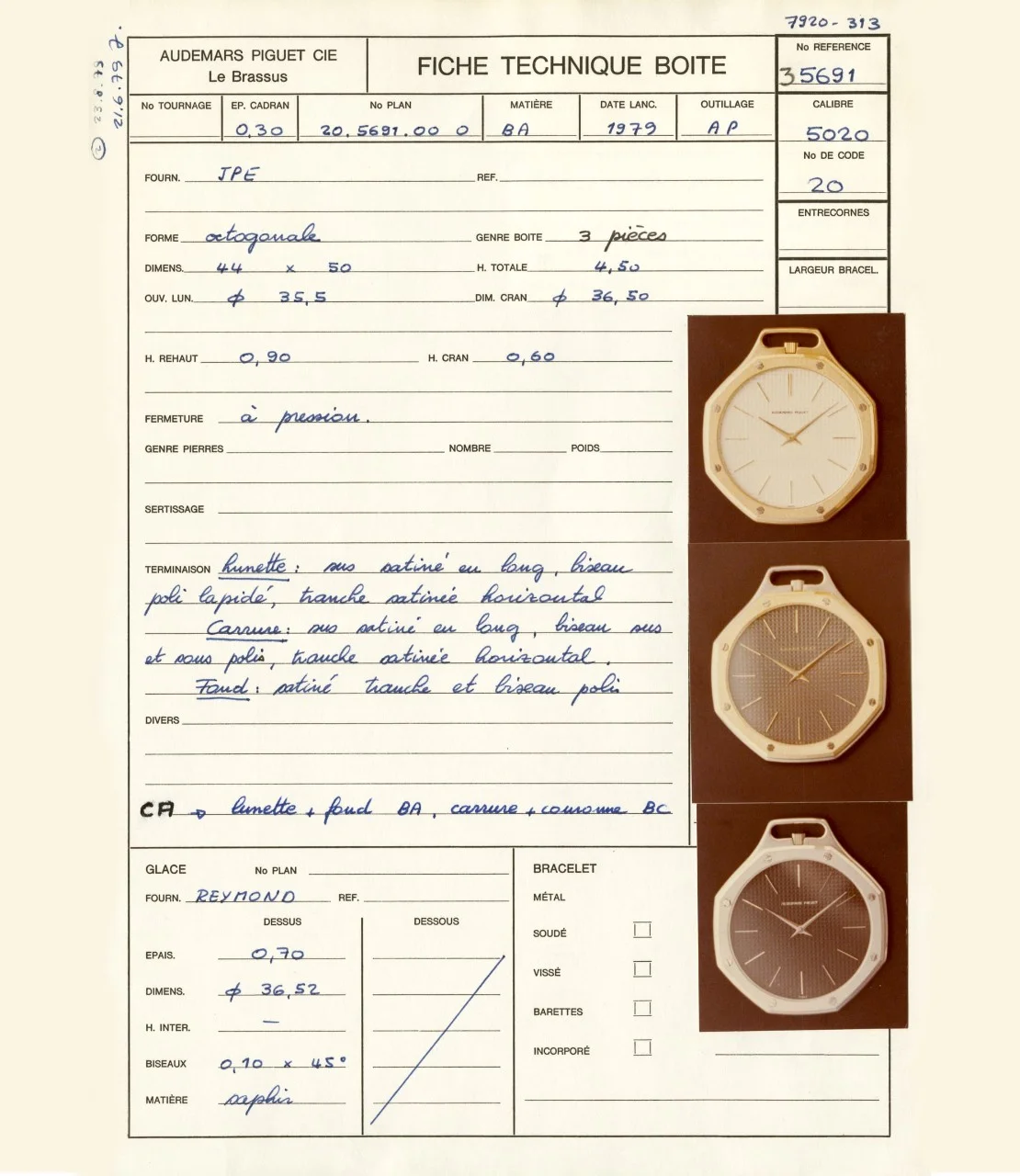 Model 6001 illustrated in an Audemars Piguet catalogue in 1976 ...